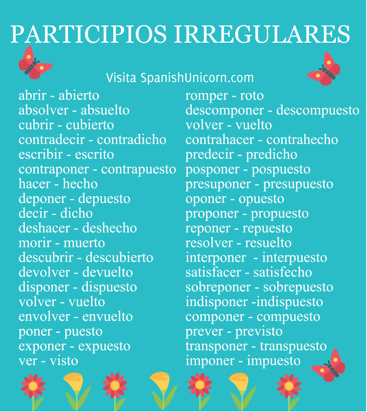 Participios Irregulares En Español