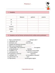 Verbos reflexivos regulares - EJERCICIOS