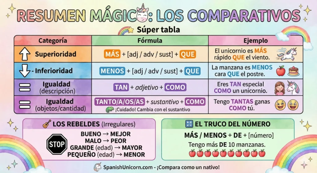 Los Comparativos: Rules & Exercises & Free PDF