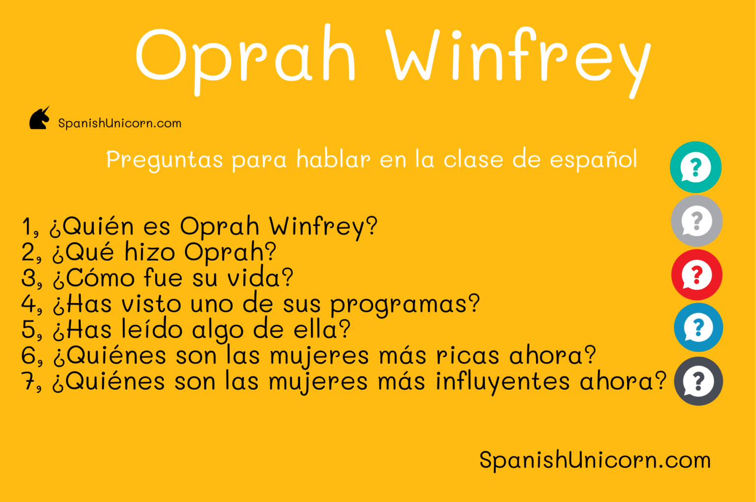 Oprah Winfrey -203. - Comprensión lectora en español