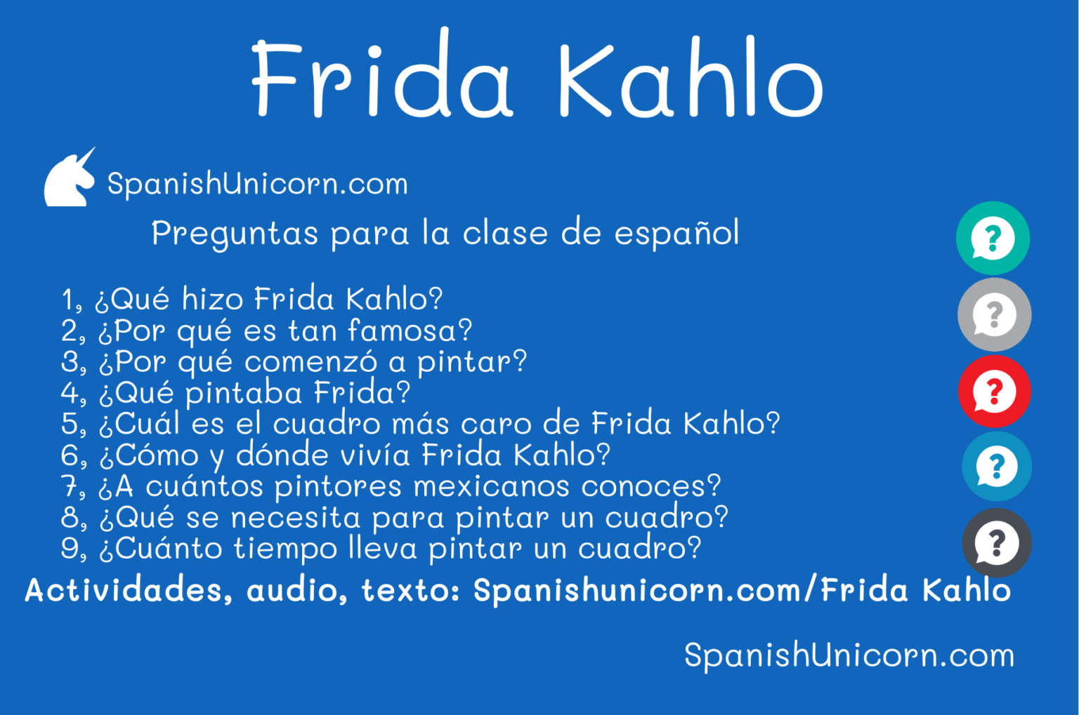 Frida Kahlo: Ejercicios de vocabulario y gramática