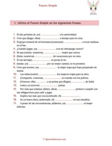 Futuro simple - conjugación y ejercicios, + PDF