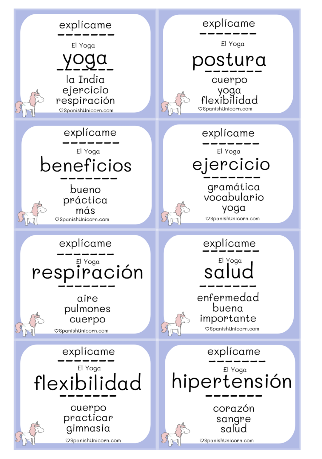 Yoga y sus beneficios -378. - Spanish Unicorn