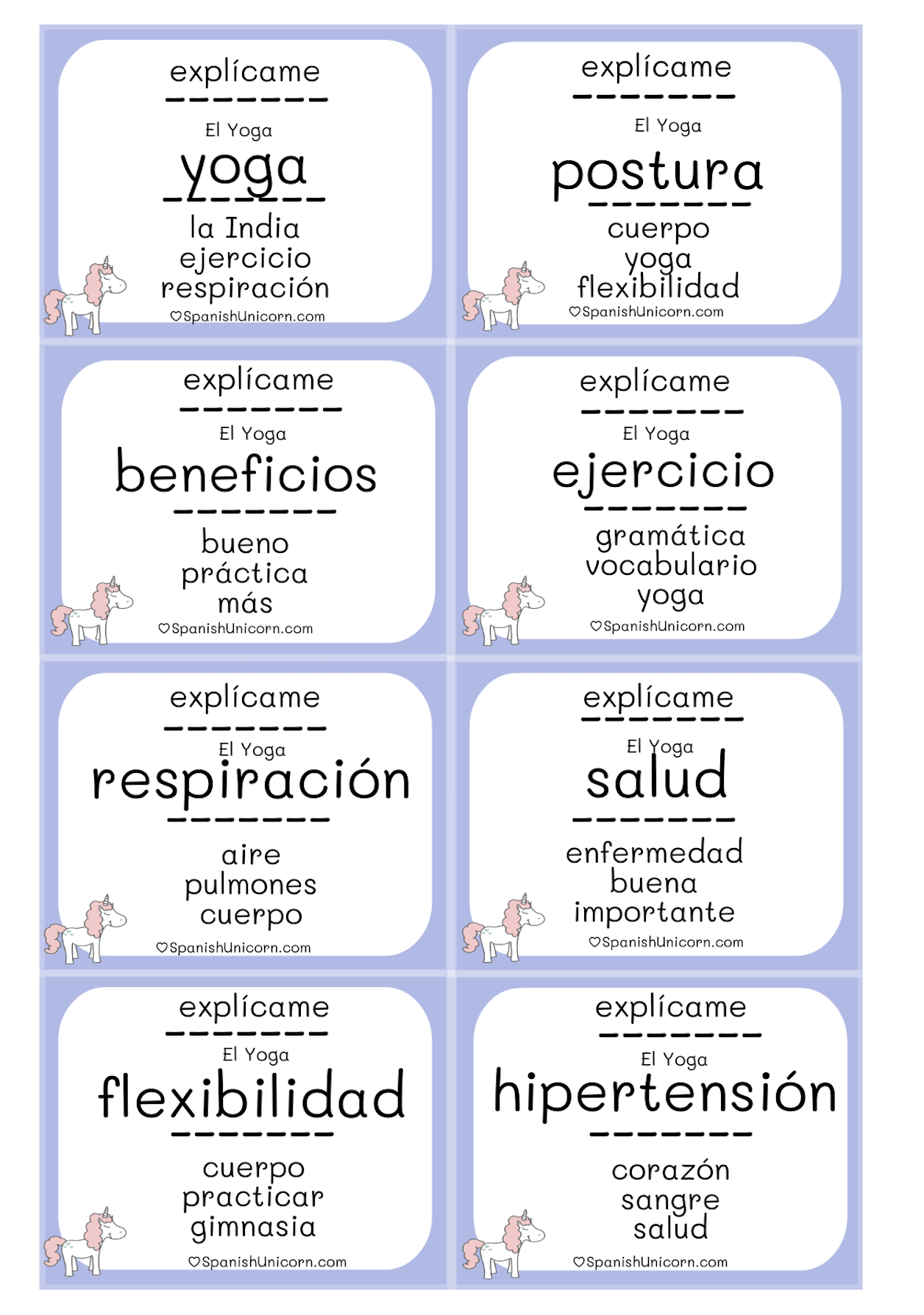 Yoga y sus beneficios -378. - Spanish Unicorn