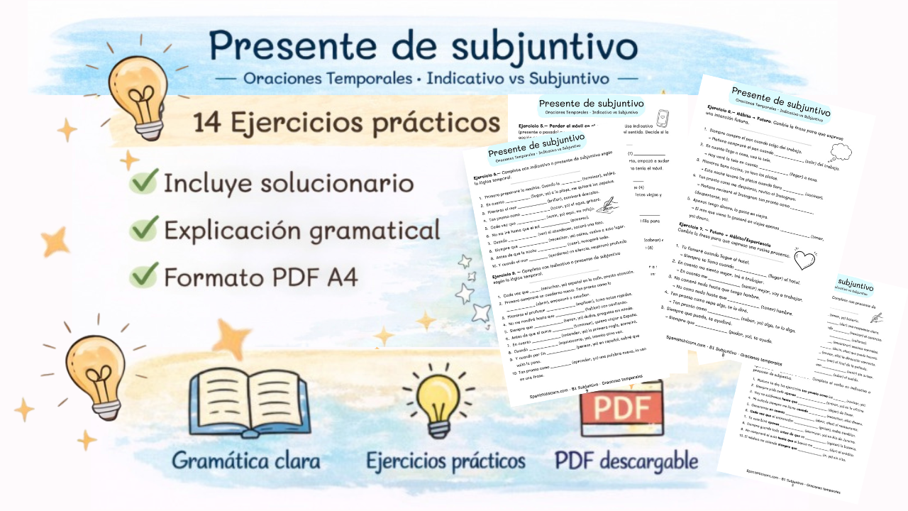 Cuando + Subjuntivo (= futuro) (437.) - Spanish Unicorn